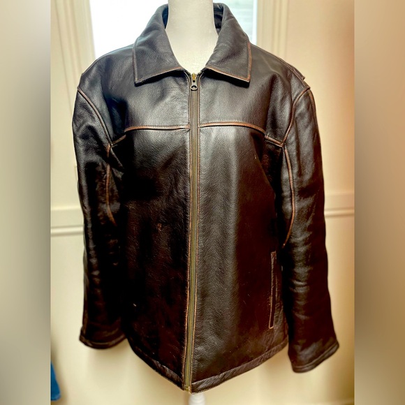 Member's Mark | Jackets & Coats | Members Mark Brown Genuine Leather ...